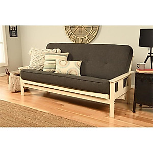 Kodiak Furniture 8" Full Size Spring Futon Mattress Replacement, Sleeper Sofa Bed Mattress, Linen Charcoal, Frame Not Included