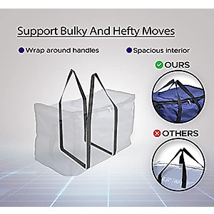 Dino74 Set of 2 Blue Moving Bag - 75l Oversized Large Space Saving Clothes Storage Bag, College Dorms Reusable Traveling Bag for Hiking Outings 65 X 38 X 30cm