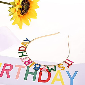 JIAHANG Letters Birthday Tiara Headband&Sash for Girls Women, It's my Birthday Crown Headband and Sash Set, Birthday Girl Headband Gifts, Sweet Happy Birthday Accessories