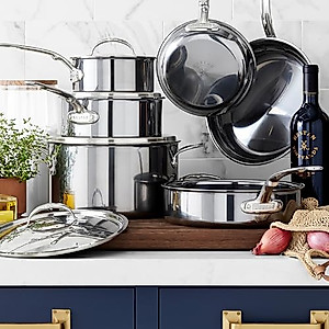 Hestan - NanoBond Collection - Titanium Stainless Steel 10-Piece Ultimate Cookware Set - Toxin, PFAS, & Chemical Free Clean Cookware, Induction Cooktop Compatible