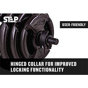 The Step Fitness Deluxe Barbell Weight Set, 60 lbs with Bar, Collars, and Weights