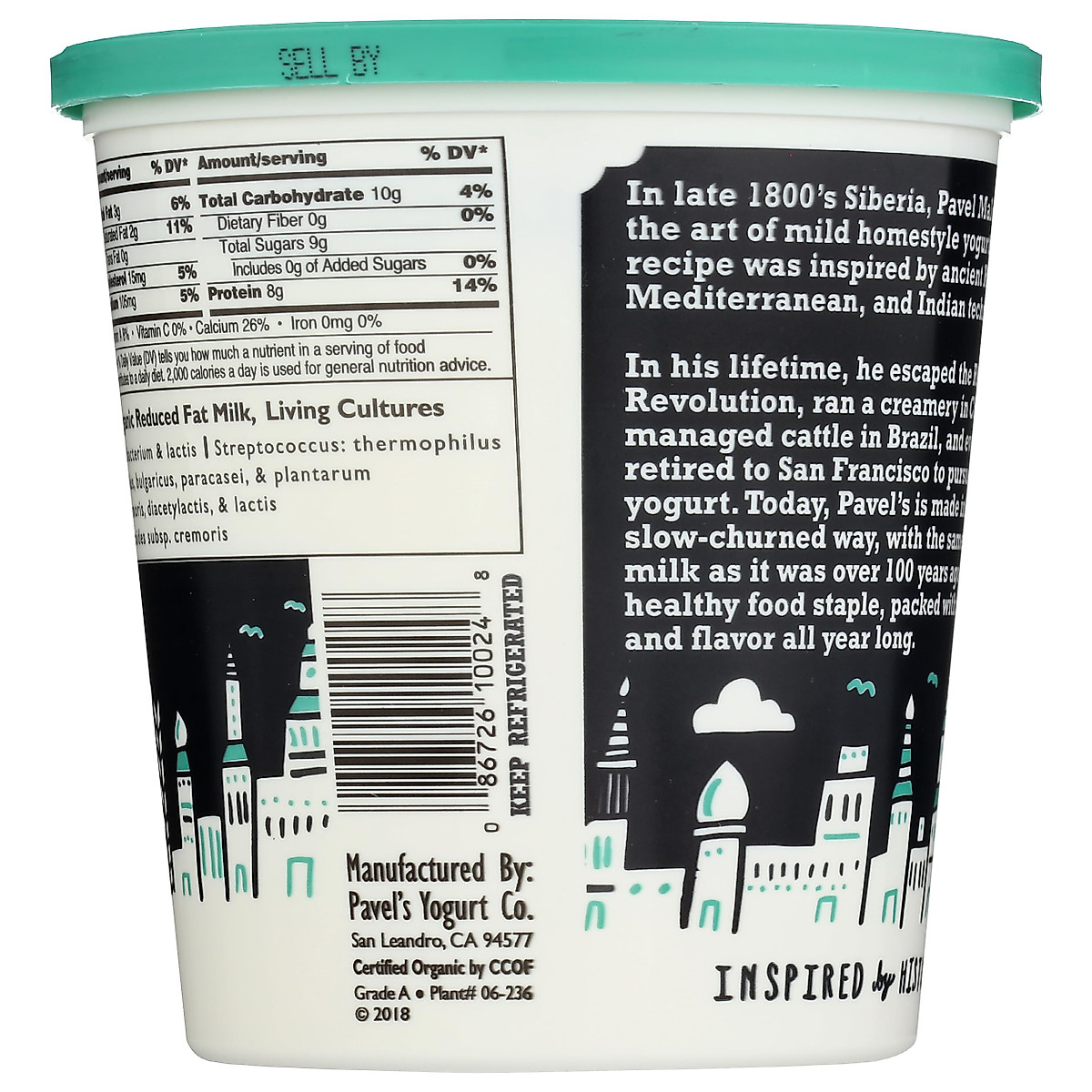 PAVELS YOGURT Organic Plain Low Fat Russian Yogurt, 24 OZ