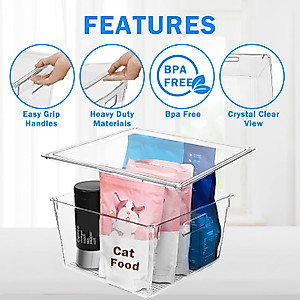 Pomeat 10 Pack Fridge Organizer with Lid Stackable Refrigerator Organizer Bins BPA-Free Fridge Organizers and Storage Clear Kitchen Cabinet Pantry Organization Fruit and Vegetable Storage Containers