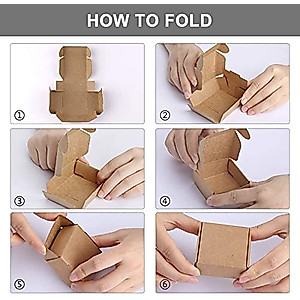 Sdootjewelry Small Kraft Gift Box, 30 Packs 4.13''×4.13''×1.57'' Mini Brown Kraft Paper Box Cardboard Ring Earring Jewelry Boxes