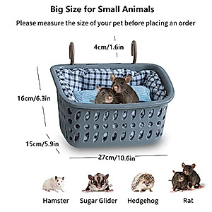 JWShang 2 Rat Hammock for Cage Chew Proof, Rat Warm Bed, Small Animal Hanging Hammock, Rat Cage Accessories for Small Animals Rat, Mouse, Guinea Pig, Chinchilla, Sugar Glider, Ferret (Large)
