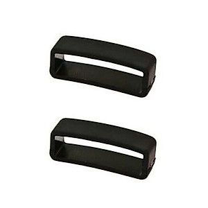 WATCH AFICIONADO 24 2 PIECES SIZE 22MM BLACK RUBBER REPLACEMENT WATCH BAND STRAP KEEPERS LOOPS