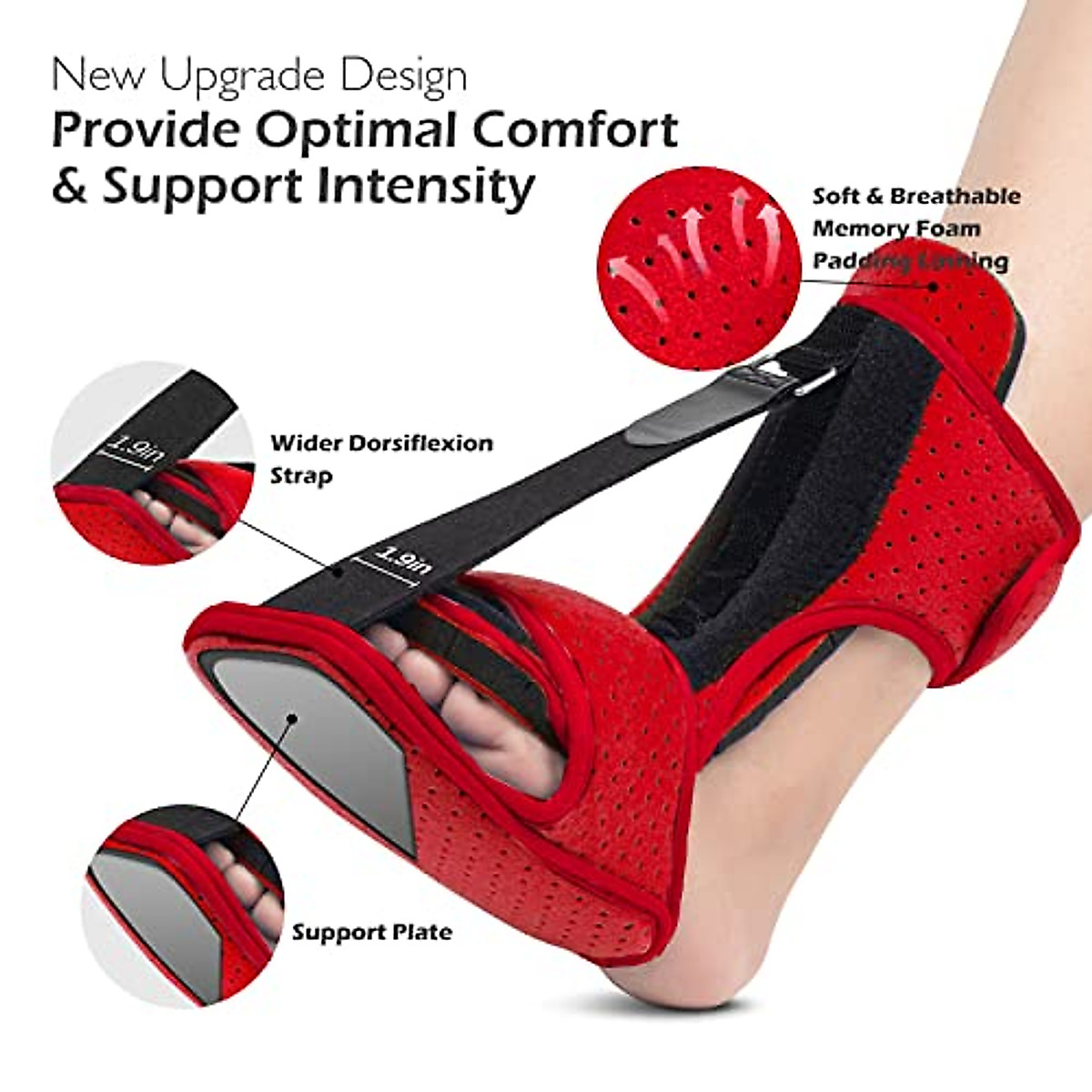 Draland Plantar Fasciitis Night Splint: 2 Pack of Upgraded Foot Brace for Plantar Fasciitis Achilles Tendinitis Pain Relief | Provide Optimal Comfort & Support Intensity | Easy Use & Both for Men Women