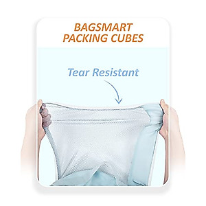 Packing Cubes for Suitcases, BAGSMART 7 Set Packing Cubes for Travel Essentials, Lightweight Luggage Suitcase Organizer Bags Set with Shoe Bag, Keep Shape Travel Cubes for Packing