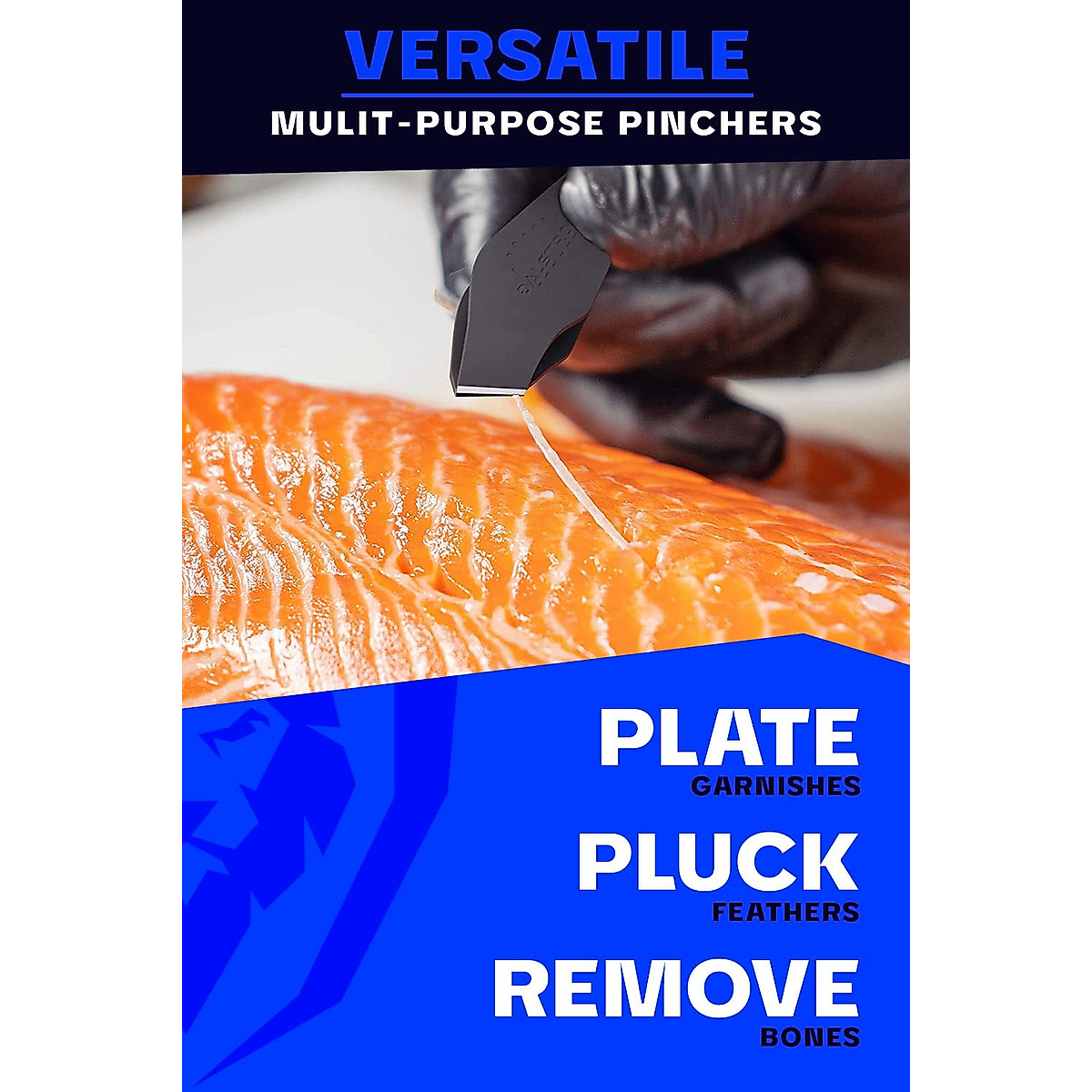 DALSTRONG Professional Fish Bone Tweezers - 6 inch - Premium 304 Stainless Steel - Black Titanium Coating - Ambidextrous Design - Angled, Beveled Tip for Precision Work - Fish Pliers Remover Tool