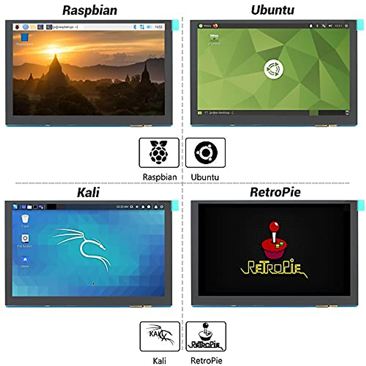 CUQI 5 Inch Raspberry Pi Touchscreen, 800 × 480 DSI Mini HDMI Display, Raspberry Pi Screen with Stand Driver Free for Raspberry Pi4/3/2/Zero/B/B+, Win11/10/8/7