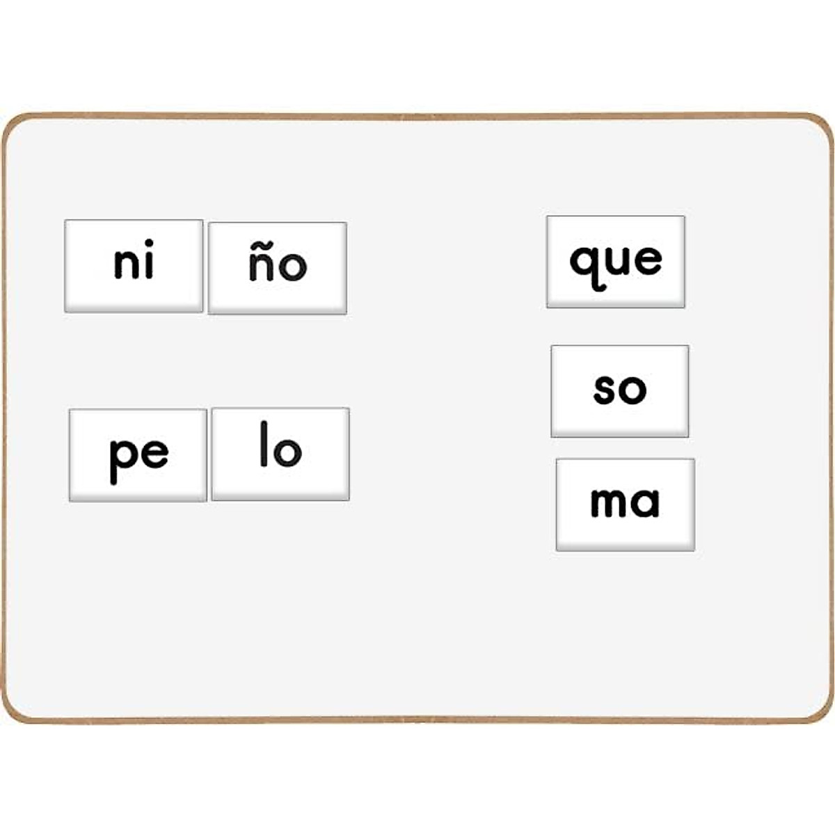 Really Good Stuff Magnetic Syllable Tile Kit - Spanish - 102 Tiles, 1 Storage Box