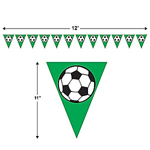 Soccer Ball Pennant Banner Party Accessory (1 count) (1/Pkg)
