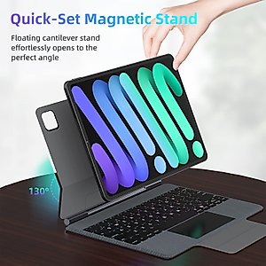 UOGIC Magic Keyboard Case for iPad Pro 11" 4th/3rd/2nd/1st Gen & iPad Air 10.9" 5th/4th Gen, iPad Keyboard with Floating Magnetic Design, Multi-Touch Trackpad, 7 Modes Backlight