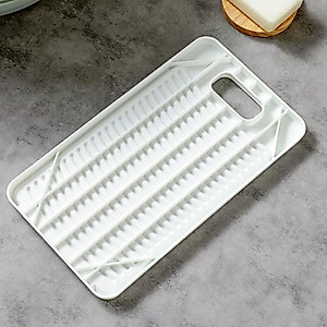 Typutomi Mini Hand Washboard, Plastic Non-slip Personal Laundry Board Hand Washing Board Underwear Sock Washing Tool Portable for Home(White)