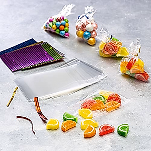 200 Pack Clear Plastic Cellophane Bags Goodie Bags [3x4] with 4" Twist Ties | Candy Bags | Cookie Bags | Treat Bags with Ties | Clear Gift Bags | Cellophane Treat Bags (Pack of 200)