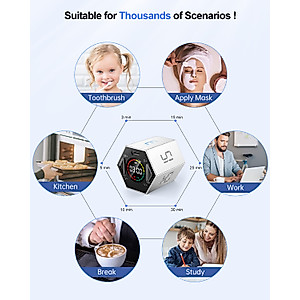 Ticktime Pro Pomodoro Timer, Productivity Cube Timer, Magnetic Flip Timer, Pause & Resume, Mute, Vibrate & Adjustable Sound Alert, for Task, Work, ADHD, 3/5/10/15/25/30min & Custom Countdown, Green