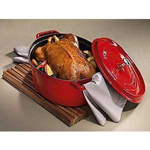 Staub Cast Iron Roaster/Cocotte, Oval 37 cm, 8 L, Cherry Red