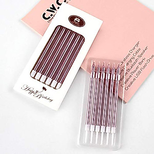 Beanlieve 24 Count Birthday Candles - Long Thin Cake Candles Slow Burning Candles for Birthday, Wedding, Lucky Party Decoration (Rose Gold)