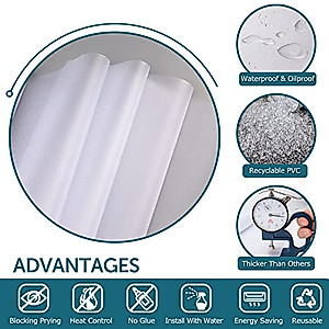 HIDBEA Frosted Window Privacy Film - Non Adhesive Static Cling glass Stickers Sun UV Blocking Heat Control Door Covering Decals for Home Office, 35.4 x 393.7 Inch