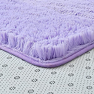 Super Soft Indoor Solid Area Rugs Fluffy Living Room Carpets for Children Bedroom Home Decor Nursery Rug Fuzzy Rug ( 3' x 5' , Navy )