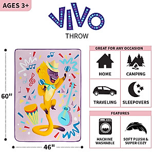 Franco Kids Bedding Soft Plush Micro Raschel Throw, 46 in x 60 in, Sony Vivo