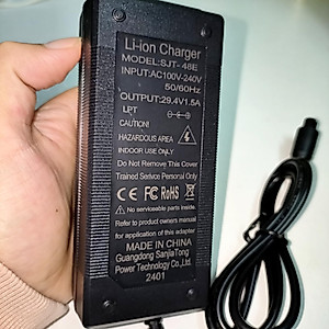29.4V 1.5A/ 1A/ 0.6A 3-Prong Charger for Hover-1 Swagtron Jetson 24V/ 25.2V/ 25.9V Models (Note: 7S Battery ONLY!) Lithium Battery (NOT for 36V/42V!!) Power Charger