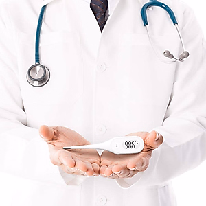 iHealth Digital Oral Thermometer PT1,Fever Thermometer with Dual-Sensors for High Accuracy, Rectum Armpit Reading Thermometer for Adults and Babies, Memory Recall and Extra Large LCD Backlit Display