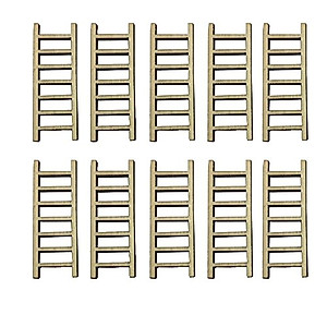 Tophappy Mini Ladders Fairy Garden Accessories ,Wood Step Ladder Set Micro Landscape Accessories for DIY Dollhouse Décor (10 Pcs Ladder)