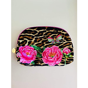 Estee Lauder cosmetic bag animal print & butterfly