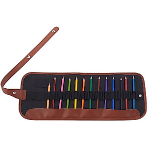GORGECRAFT 36 Slots Canvas Pencil Roll Up Case Pencil Wrap Case Roll up Pouch Colored Pen Paint Wrap Organizer Holder Bag Brush Storage Charcoal Pencils Rolling Pouch for Painter Artist Black