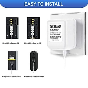 TAICHIPANDA 24 Volt Transformer, C Wire Adapter for Nest Honeywell Ecobee and Sensi Thermosta Doorbell Transformer for Nest Hello Doorbell and Any Doorbells Require 24V Power Supply