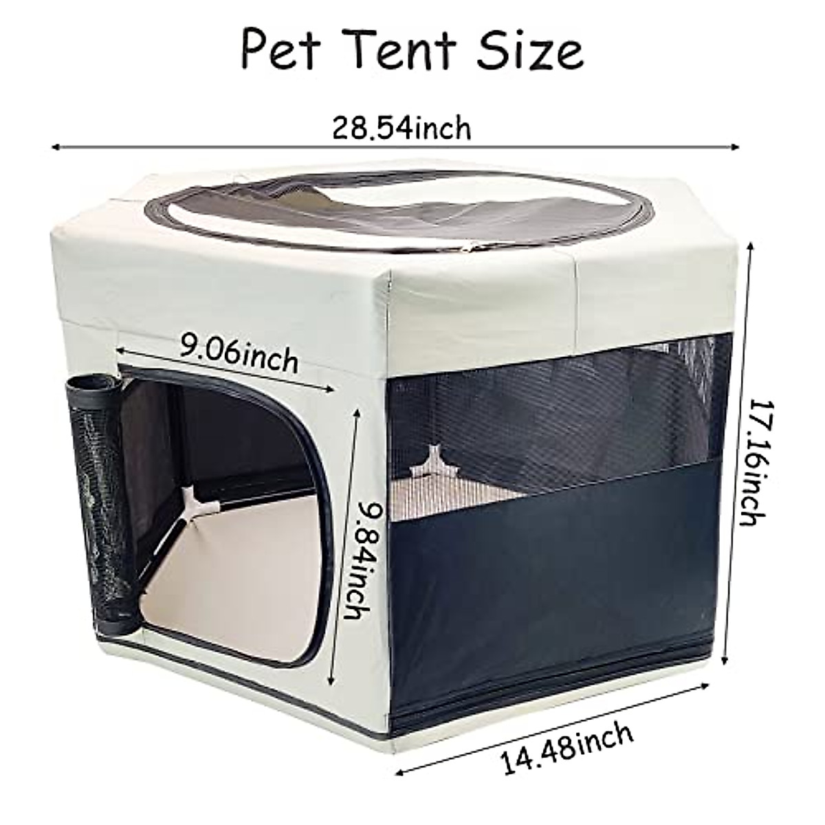 Hamiledyi Portable Pet Playpen Medium Size Foldable Bunny Playpens Outdoor Small Pet Cage Tent for Kitten Puppy Guinea Pig Rabbits Hamster Chinchillas（Grey）