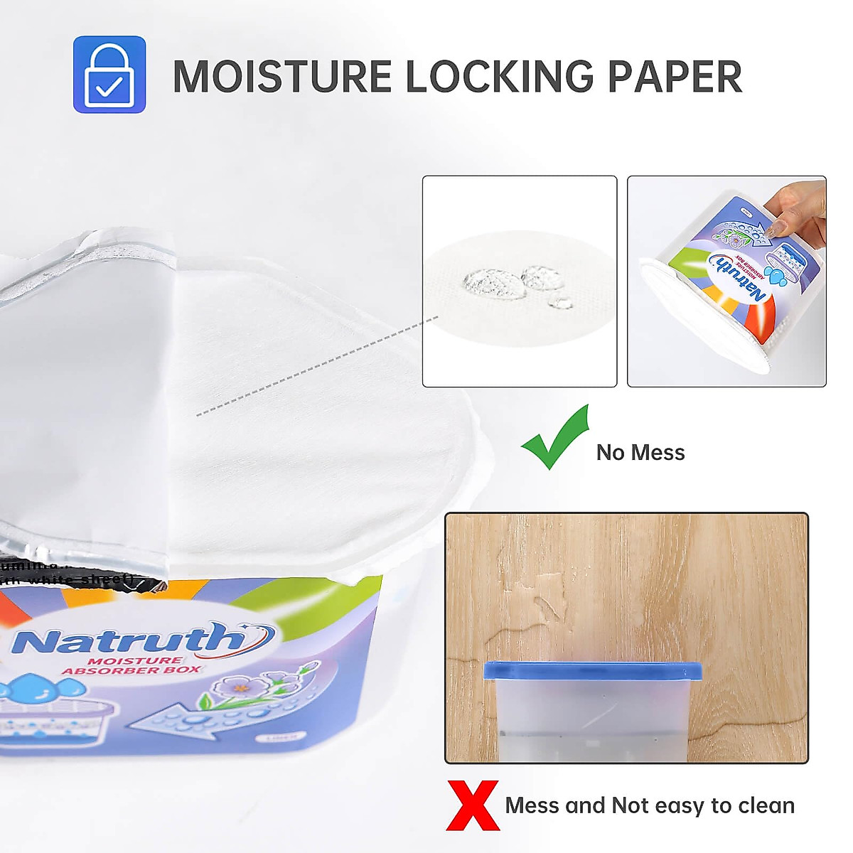 NATRUTH Fresh Linen Moisture Absorber（6 Pack）12.5 Oz,Humidity Absorber Attracts Extra Moisture from Your Bathroom, Closet, Kitchen & Study, Dehumidifier for Closet