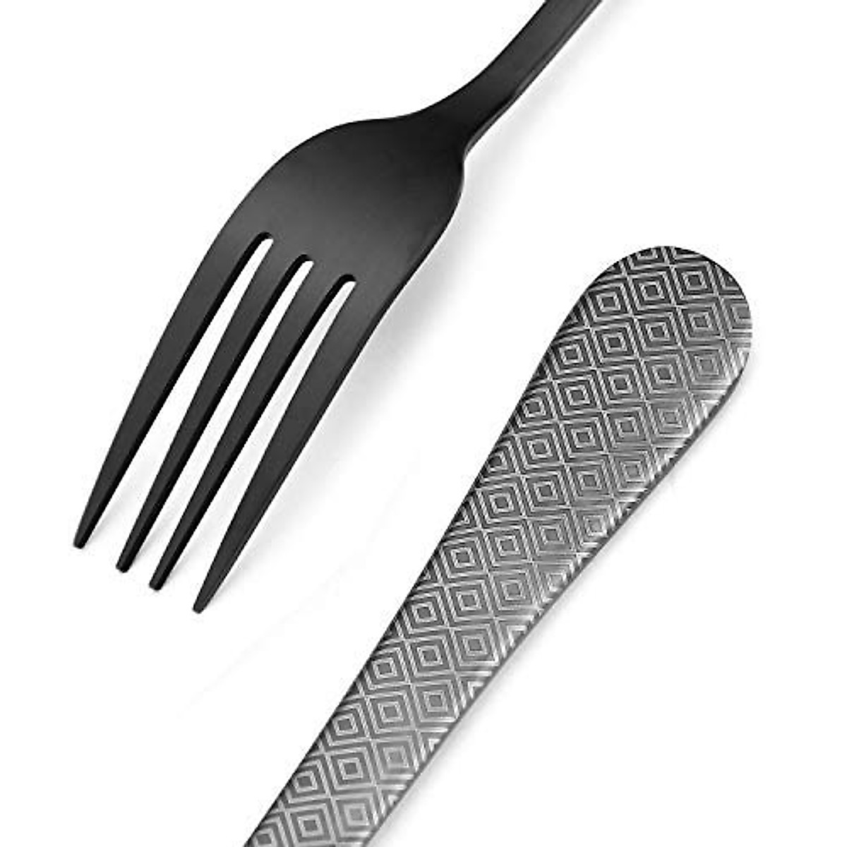 Matte Black Silverware Set,SHARECOOK Satin Finish 40-Piece Stainless Steel Flatware Set,Kitchen Utensil Set Service for 8,Tableware Cutlery Set for Home and Restaurant, Dishwasher Safe