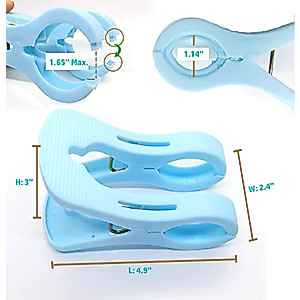 Clothes Clip Towel Clip Large Size Heavy Duty (Blue Combo)