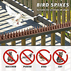 Grovind Bird Spikes Plastic Spikes for Outdoor Bird Spike Security Fence Spikes for Roof, Fountain and Garden