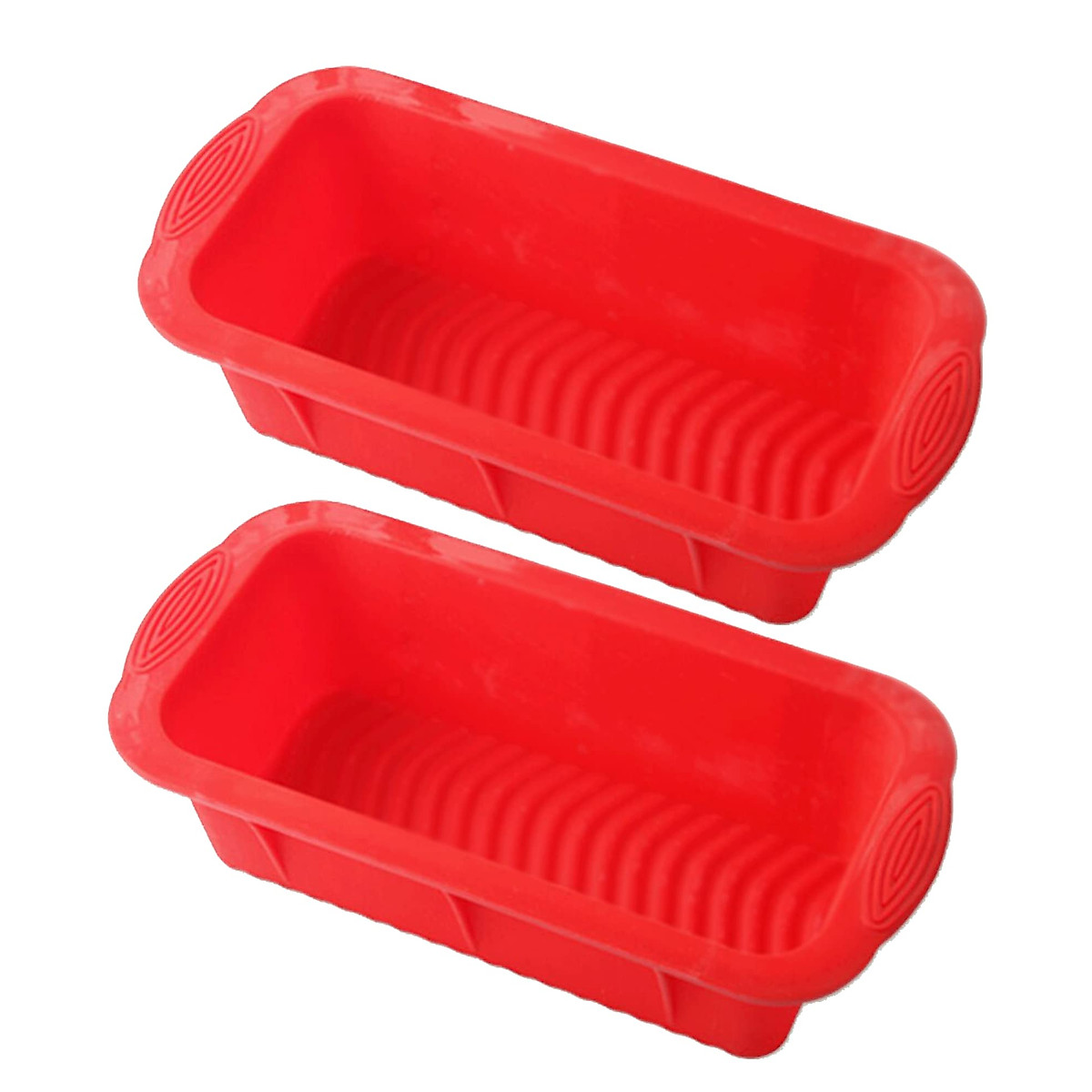 TOPOLMOLD 2 Pieces Silicone Bread Loaf Pan Cake Mold Nonstick Silicone Homemade Loaf Holiday Baking Pan for Homemade Cake, Break, Meatloaf, Quiche (8.25 x 4 inch)
