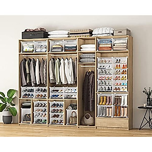 MAGINELS 72 Pair Shoe Rack Organizer Shoe Organizer Expandable Shoe Storage Cabinet Free Standing Stackable Space Saving Shoe Rack for Entryway, Hallway and Closet, White