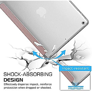 iPad Mini 5 7.9 Inch 2019 [ Mini 5th Gen ] A2133 A2124 A2126 A2125 Smart Trifold Lightweight Soft Silicone Transparent Front & Back Cover - Copper Golden