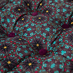 vctops Boho Printed Chair Pad Soft Comfy Velvet Thick Chair Seat Cushion for Dining Chairs, Office Chairs, Hardwood Floors (YKFX,16"x16")