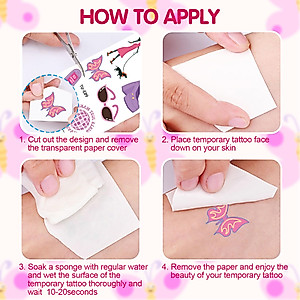 Qpout 154Pcs Pink Temporary Tattoos for Girls Cute Pinkish-purple Princess Themed Face Fake Tattoos Stickers for Pink Birthday Party Supplies Decorations Favors,20 Sheets