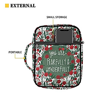 FKELYI Cartoon Color Dinosaur Bible Covers for Women Kids,Church Bag Bible Cover Carrier Carrying Organizer Bag Bible Tote Bag