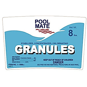 Pool Mate 1-1308 Granules Swimming Pool Chlorine, 8-Pounds