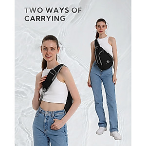 WATERFLY Crossbody Sling Bag Small Water Resistant Backpack Lightweight Shoulder Chest Daypack for Men Women Hiking Travel