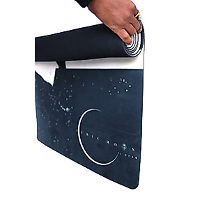 Auric Moon Goddess Luxury Suede Yoga Mat White, Black, Gold 5 ft. x 2 ft.