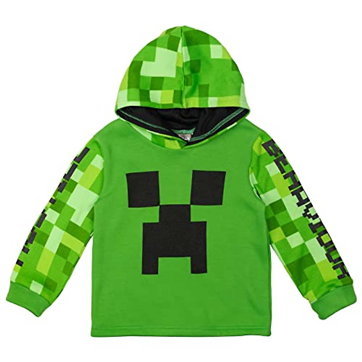Minecraft Creeper Little Boys Fleece Raglan Hoodie & Pants Set Green/Black 4