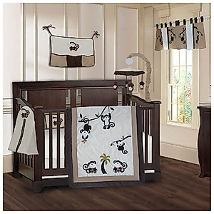 BabyFad Monkey 9 Piece Baby Crib Bedding Set