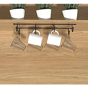 ORZ 3 PCS Coffee Mug Hooks Under Cabinet, Load Up to 12 Mug Cup (Black)