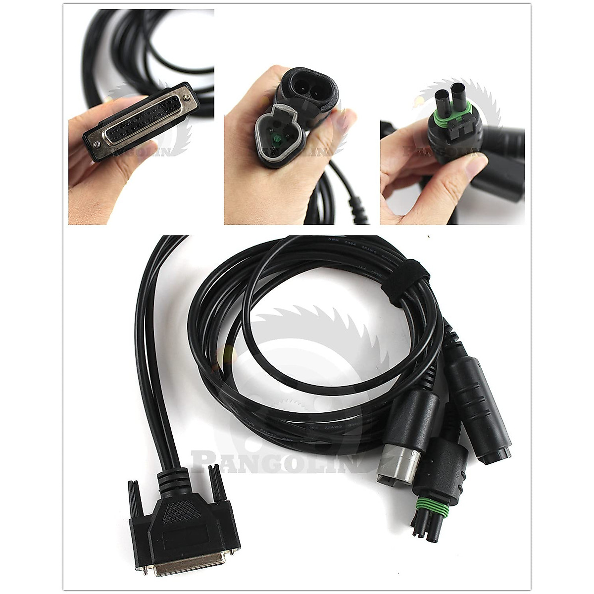 PANGOLIN 3165033 Inline 6 Data Link Adapter Diagnostic Tool for Cummins Diesel Engine Komatsu Excavator Aftermarket Parts Black