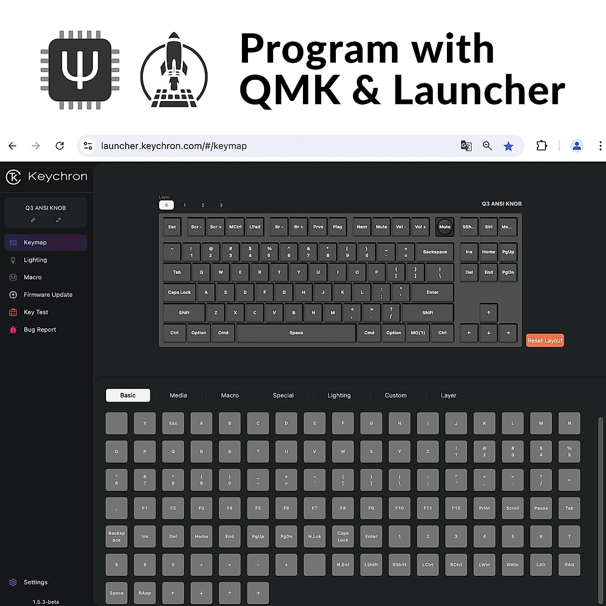 Keychron Q3 Wired Custom Mechanical Keyboard Knob Version, TKL Tenkeyless QMK/VIA Programmable Macro with Hot-swappable Gateron G Pro Red Switch Double Gasket Compatible with Mac Windows Linux (Blue)